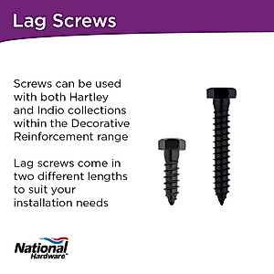 National Hardware N800-022 Lag Screw Made of Galvanized Steel Used to Install Outdoor Reinforcement Hardware Collection, Blacks on Pergolas Gazebos Arches and Raised Garden Beds, 1/2x 3, 8 Pack