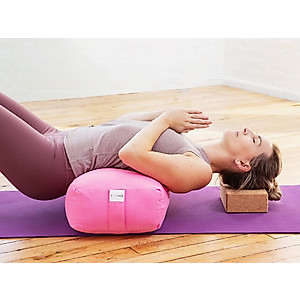 Sol Living Yoga Bolster Pillow for Restorative Yoga Meditation Bolster 100% Cotton Rectangular Meditation Cushion Firm Yoga Cushion Bolster Washable Cover Body Pillow for Balance Support Asana Poses