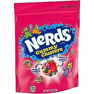 Nerds Rainbow Gummy Clusters Candy - Resealable 8 Ounce Bag |Easter Gift Basket Candy| Easter Egg Filler