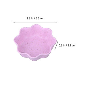 Hemoton 16pcs Wheat Straw Seasoning Dish Wheat Straw Dipping Bowl Dessert Bowls Snack Bowls Fruit Sauce Condiment Flower Bowl Dipping Sauce Dish Seasoning Saucer Fruit Jam Household