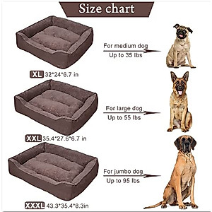 PUPPBUDD Dog Beds for Large Dogs, Rectangle Washable Dog Bed Comfortable and Breathable Pet Sofa Warming Orthopedic Dog Bed for Large Medium Dogs