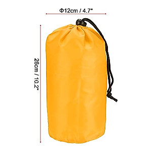 PATIKIL Clothes Storage Drawstring Bag, 2 Pack Medium Size Clothes Blankets Organizer Bag with Strap for Camping Travel, Yellow