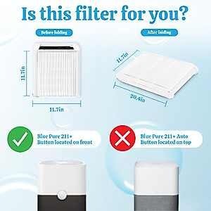 LeadCon 211+ Replacement Filter Compatible for Blue Pure 211+, Foldable, Particle and Activated Carbon Replacement Filter…