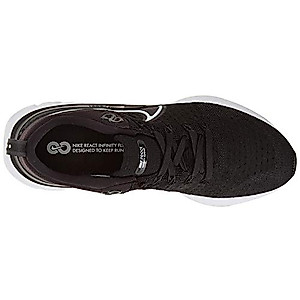 Nike Men's React Infinity Run Flyknit 2 Shoe, Black White Iron Grey, 7.5