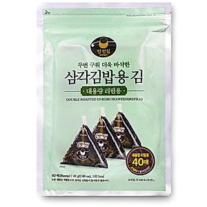 ROM AMERICA Onigiri Nori Sushi Triangle Rice Ball Dried Seaweed Laver Wrappers Refill - 40 Sheets (Pack of 1)