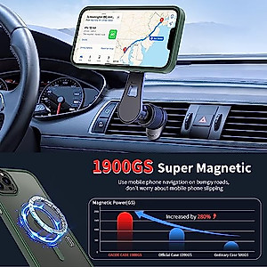 CACOE Magnetic Case for iPhone 14 Pro 6.1 inch-Compatible with MagSafe & Magnetic Car Phone Mount,Anti-Fingerprint TPU Thin Phone Cases Cover Protective Shockproof (Dark Green)