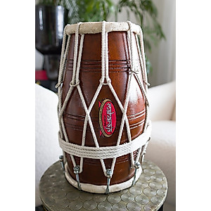 Special Dholak Drum by Maharaja Musicals, Professional Quality, Sheesham Wood, Padded Bag, Spanner, Dholki Musicals Instrument (PDI-BBC)