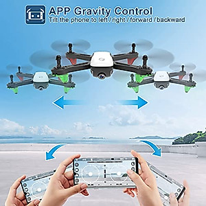 SANROCK U52 Drone with 1080P HD Camera for Adults Kids, WiFi Live Video FPV Drones RC Quadcopters for Beginners, Gesture Control, Gravity Sensor, Altitude Hold, 3D Flip, Custom Route, One Key Backward