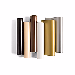 Cricut Premium Vinyl - Permanent, 12” x 12” Adhesive Decal Sheets Basics Sampler - Black, White, Coffee, Golden, Silver