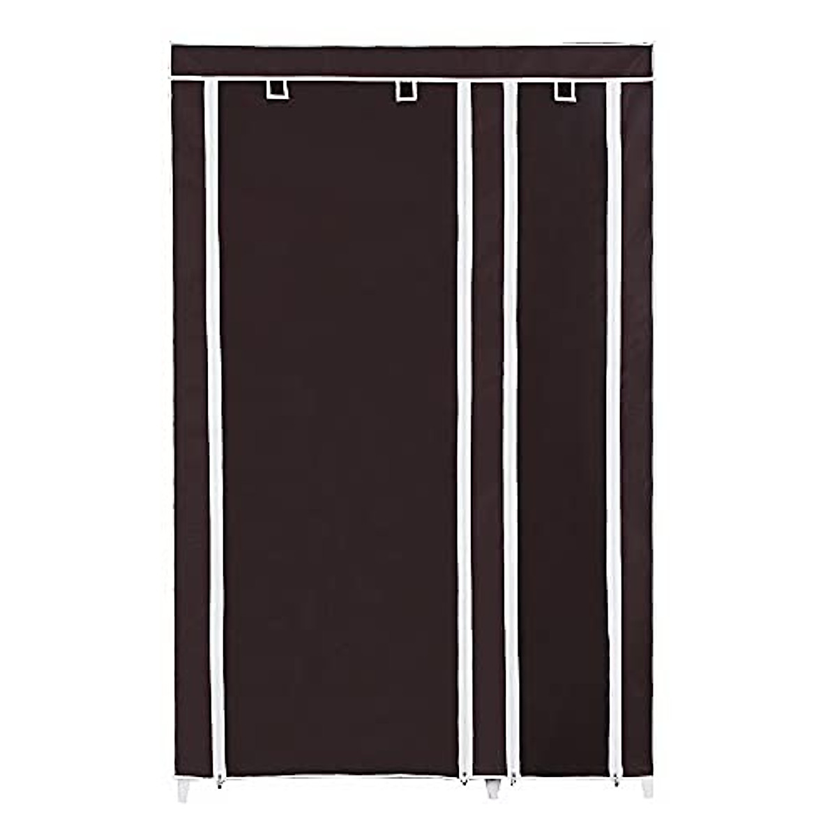 Deuxff Storage Closet,High-Leg Non-Woven Fabric Assembled Cloth Clothes Organizer,Simple Closet Shelves, Closet Storage Organizer, Extra Strong and Durable (Dark Brown, 5-Layer 6-Compartment)