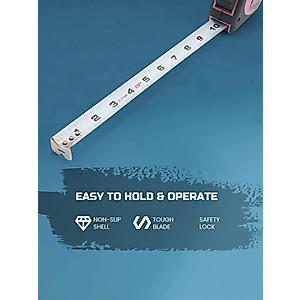 Lichamp Pink Tape Measure 4 Pack, 10ft 16ft 25ft Tape Measure Set with Soft Tape Measure, 10ft x 5/8in, 16ft x 3/4in, 25ft x 1in, 04MXPK