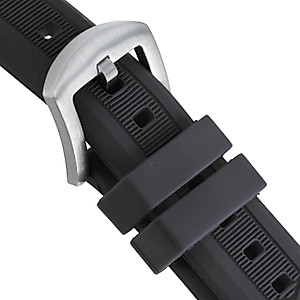 22mm Soft Rubber Strap Black Watch Band for TAG HEUER Formula F-1 Aquaracer by Vintage.G