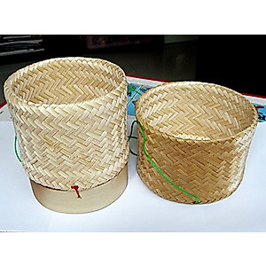 Thai Sticky Rice Basket Size 3 Inches (Pack of 6) Handmade Bamboo Rice Container