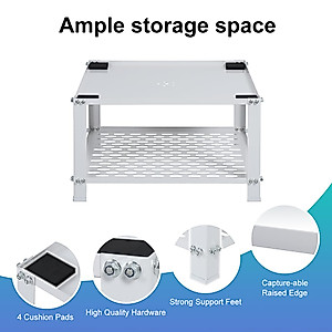 LUCKUP Laundry Pedestal with Storage Shelf-Universal Washing Machine Stand Heavy Duty Metal Base, 27.5W*27.5L*15.75H, Universal Fit 700lbs Capacity, Suitable for Dryer and Fridge