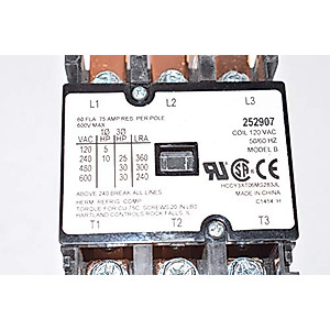 Miller 252907 Contactor, Def Prp 60A 3P 120Vac Coil w/Cover
