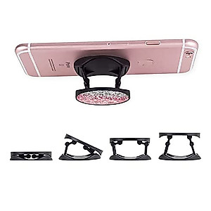 DaBuBu New Version Phone Holder Pink Gold Blue Glitter 3 Pack Expanding Grip Stand Finger Holder for Smartphone and Tablets