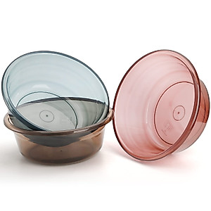 ZEAYEA 6 Pack Plastic Wash Basin, Stackable Small Camping Wash Basin Tub, 4 Quart Round Vegetable Fruit Dish Pan for Home Kitchen Outdoor Indoor Cleaning