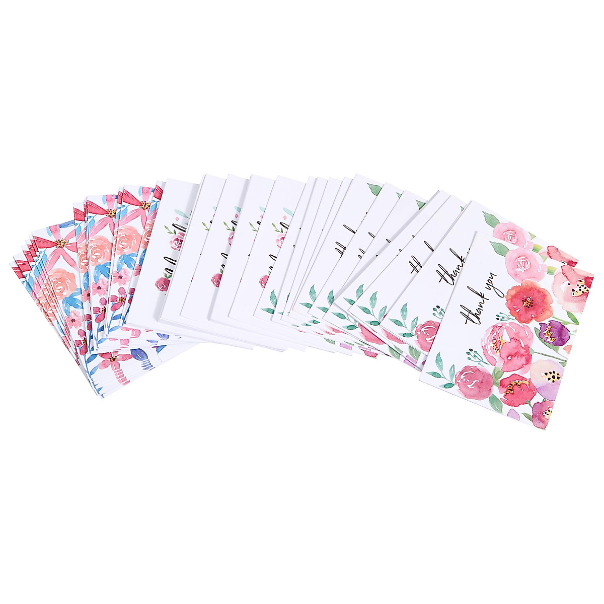 Amazon Basics Thank You Cards, Floral, 48 Cards and Envelopes