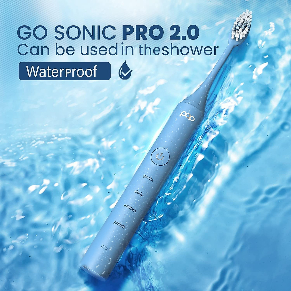 Pop Sonic Pro 2.0 Electric Toothbrush (Blue), Ultrasonic Toothbrush | 45,000 VPM | Electric Toothbrush for Adults & Kids, 4 Mode Electric Tooth Brush - Long-Lasting Dupont Nylon Bristles