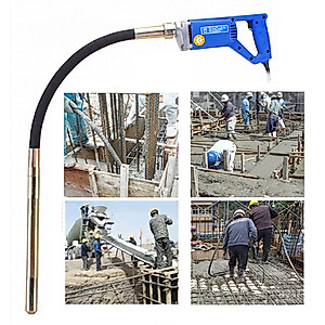 XUANIIIL Electric Concrete Vibrator, 800W Hand Held High Speed Concrete Vibrator Construction Tool Heavy Duty Air Bubble Remover +1.2M Hose