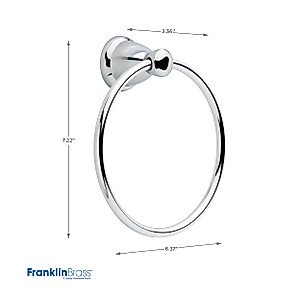 Franklin Brass Kinla (1-Pack) Hand Towel Holder Polished Chrome Towel Racks for Bathroom Wall Round Towel Ring Holder for Bath Towel Hanger for Kitchen, Bathroom Accessories KIN46-PC-1