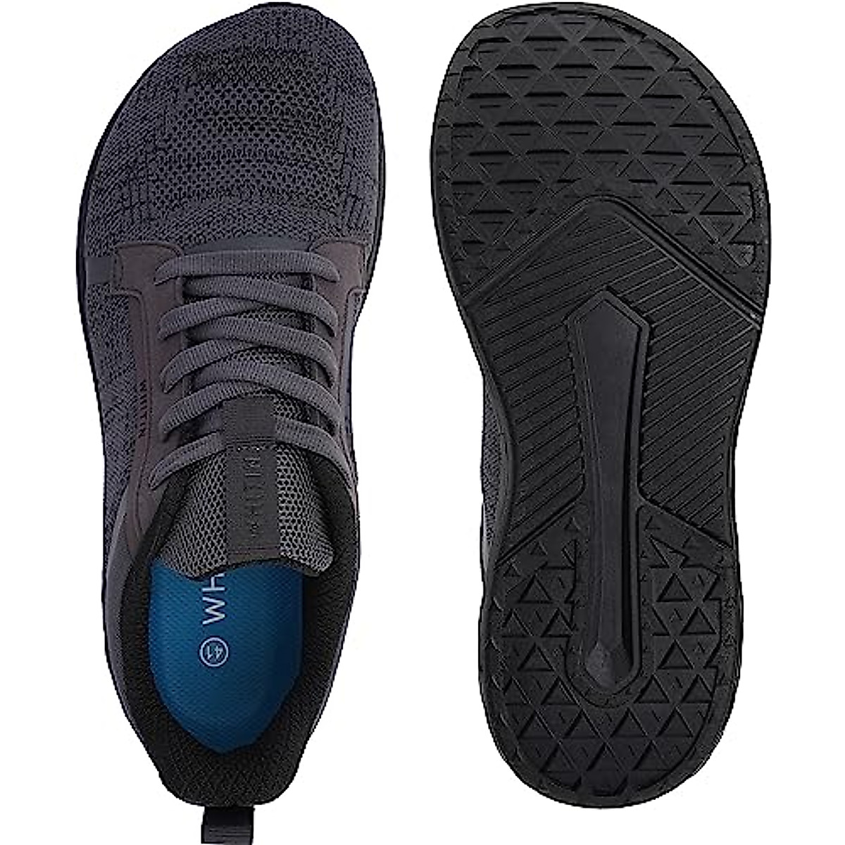 WHITIN Men's Wide Width Toe Box Road Running Size 11 11.5 Tennis Sports Breathable Indoor Lightweight Gym Rubber Non Slip Cushioned Grey 45