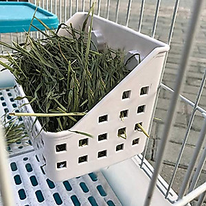 PINVNBY Hay Feeder Less Wasted Hay Rack Manger - Ideal for Rabbit,Chinchilla,Guinea Pig,Plastic Food Bowl Use for Grass & Food