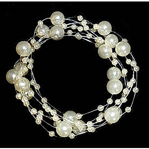 Bettli 200 Feet Roll Ivory Pearl String Party Garland Wedding Centerpieces Bridal Bouquet Decoration