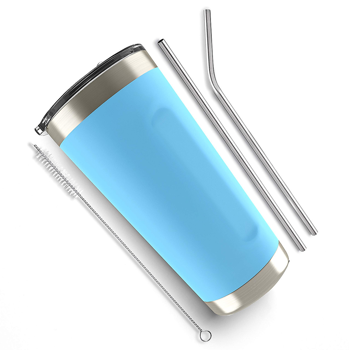 Personalized Gifts For Men - 20 Oz. Custom Tumblers w/Lid, Black - Insulated Travel Coffee Mugs - Optional Straw Set, Stainless Steel Double Wall Coffee Tumbler, Personalized Cups