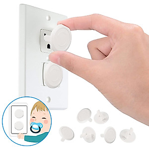 Clear Plastic Outlet Covers, 12 Pack Shock Prevention Child Safe Easy Install Electrical Protector Safety Improved Baby Outlet Plug Covers (White)