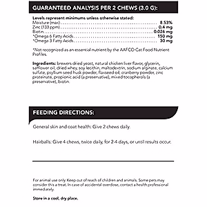 VetriScience Laboratories Hairball Digestive Support Chicken Liver Flavored 60 Soft Chews for Cats