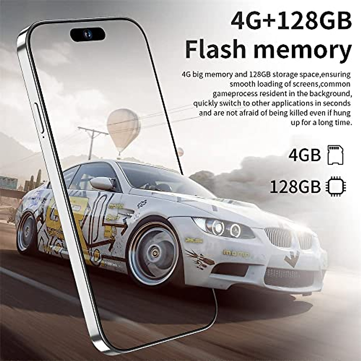 Echoamo A14 Pro MAX Unlocked Smartphone, 6.82-inch HD Screen Phone, 3+64G Dual SIM Phone with A 128G Memory Card for Android 10 (Four Colors to Choose from)