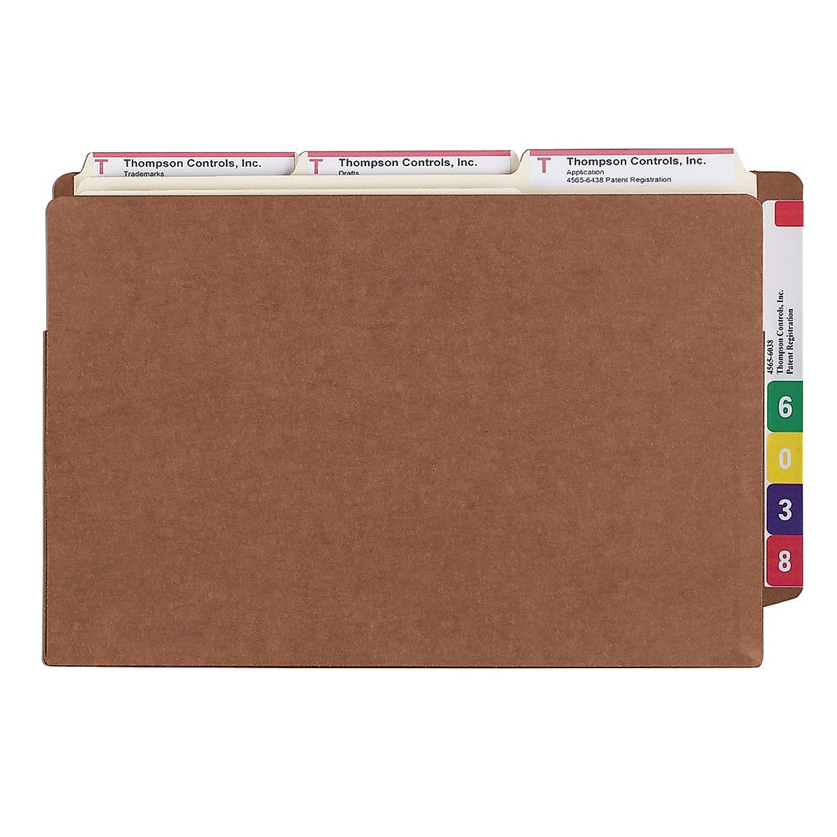 Smead End Tab TUFF® File Pocket, Reinforced Straight-Cut Tab, 5-1/4" Expansion, Tyvek® Gusset, Extra Wide Legal Size, Redrope, 10 per Box (74790)