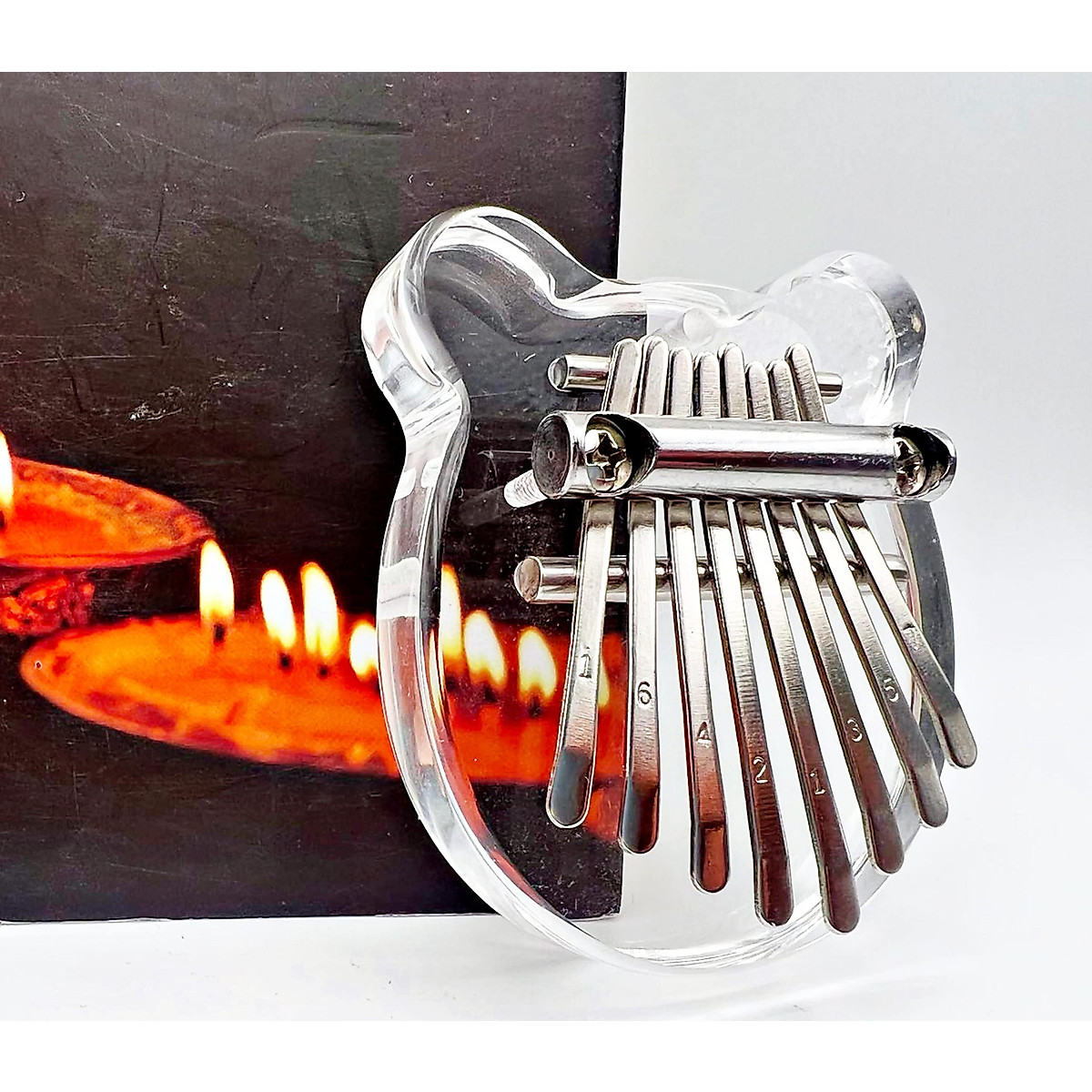 SonicoTech Mini Kalimba Mini Thumb Piano 8 Keys Finger Piano Marimbas Hand Piano Cute Kalimba with Lanyard Keychain Special Lovely Gifts (Crystal bear) Visit Store for Bundle Sales