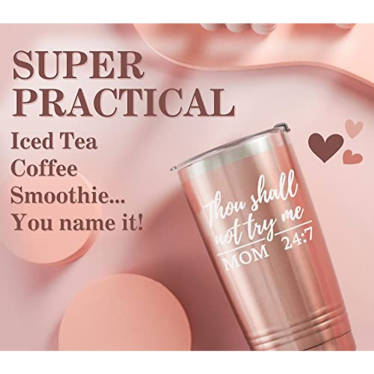 Onebttl Funny Mom Gifts from Daughter, Son, for Birthday, Mother's Day, Christmas, 20oz Tumbler Mug with Lid and Straw - Thou Shall Not Try Me