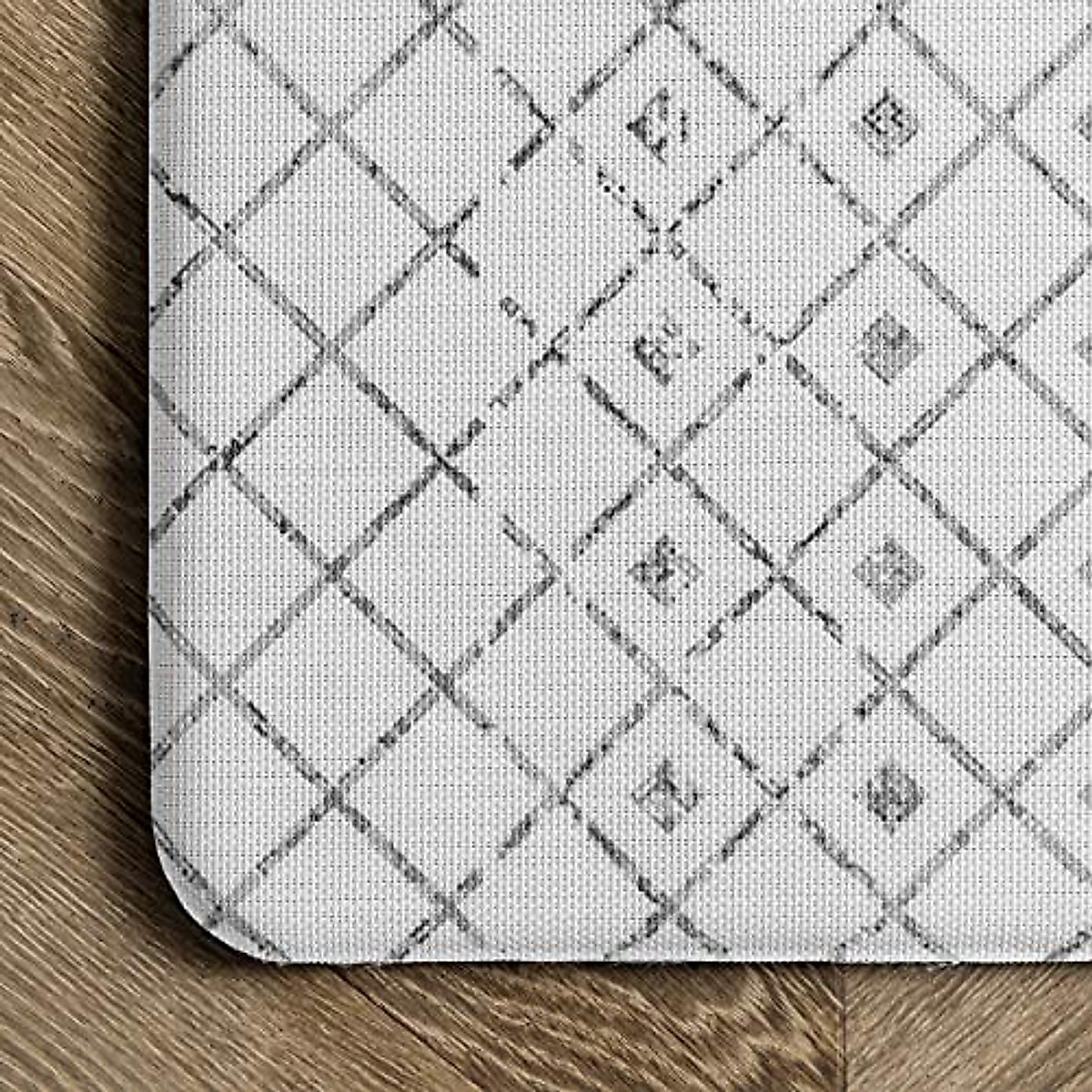 nuLOOM Moroccan Anti Fatigue Kitchen or Laundry Room Comfort Mat, 18" x 30", Light Grey