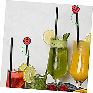 TENDYCOCO 10pcs Fruit Straw Cap Straw Accessories Juice Hat Cute Straw Cover Straw Covers Cute Straw Caps Kids Straw Topper Straw Decorative Cap Straw Tips Cap Pvc Automatic Child Fruit Tray