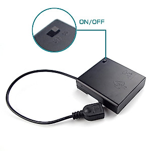 Black USB Female Socket 4 AA Battery Case Box Holder Output 4.8 Volt Or 6 Volt with On Off Switch,Without Battery