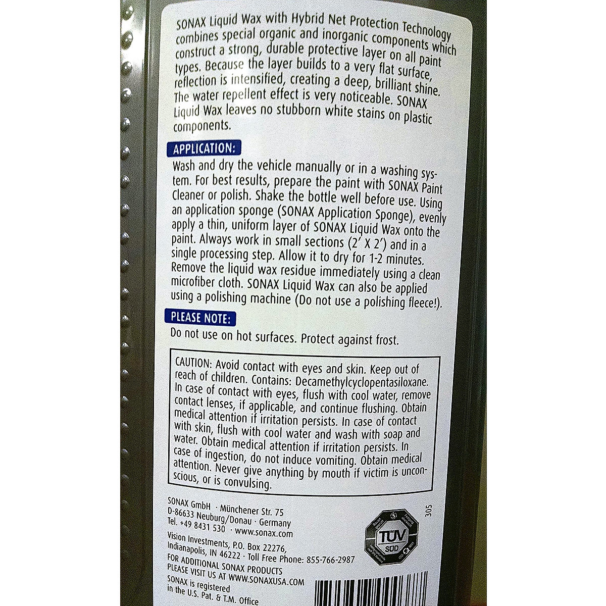 Sonax (201200-755) Hybrid NPT Liquid Wax - 16.9 fl. oz.