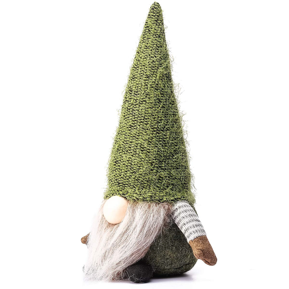 Funoasis Christmas Gnome Gifts Holiday Decoration Birthday Present Handmade Tomte Plush Doll, Home Ornaments Tabletop Santa Figurines 14 Inches (Green)