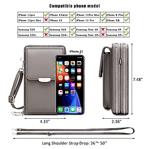 KUKOO Small Crossbody Phone Bags for Women Cell Purse Wallet Mini Shoulder Handbag with Credit Card Slots