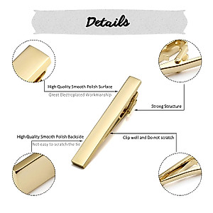 Jovivi Mens Stainless Steel Tie Clip Bar for Normal Necktie Ties, Groomsmen Mans Fathers Day Wedding Gifts