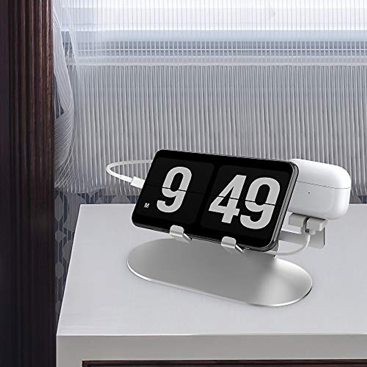 Aduro Trio Charge 3 in 1 Aluminum Charging Stand for Apple Phone, iPad, Apple Watch Series 4/3/2/1, & Airpods Charger Station Dock Silver