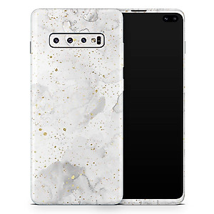 DesignSkinz Karamfila Watercolor & Gold V6 Protective Vinyl Decal Wrap Skin Cover Compatible with The Samsung Galaxy S20 (Screen Trim & Back Glass Skin)