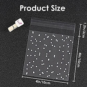 Patty Both 100 PCS Cute Transparent OPP Self Adhesive Cookie Bakery Candy Biscuit Roasting Treat Gift DIY Plastic Bag (Dot)