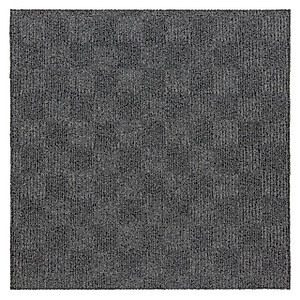 Mohawk Home 24" x 24" Indoor/Outdoor 0.25" Pile Height, Peel and Stick Carpet Tile, Grey Polyester, (Pack of 15) (60 sqft/Box)
