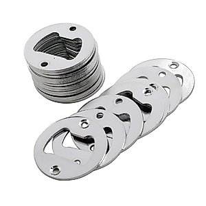 Biaungdo 20PCS 40mm Wall Mounted Bottle Opener Round Bottle Opener Inset with Screws for Beer Cap Coke Bottle