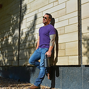 EcoVessel Vacuum Insulated Large Travel Growler Bottle for Water, Beer, and Tea - Stainless Steel 64 oz Thermos Water Bottle with Infuser Filter and Wide Mouth Dual Opening Cap BOSS