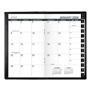 2024-2025 AT-A-GLANCE 3.5-inch x 6-inch Monthly Planner, Black (70-064-05-24)