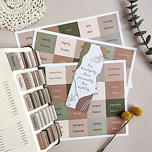 ZIEYOMI Bible Tabs, Bible Study Journaling Supplies, Large Print Bible Book Tabs for Women and Men, 66 Bible Index Tabs Old and New Testament, Includes 14 Blank Bible Journaling Tabs - Vintage Color